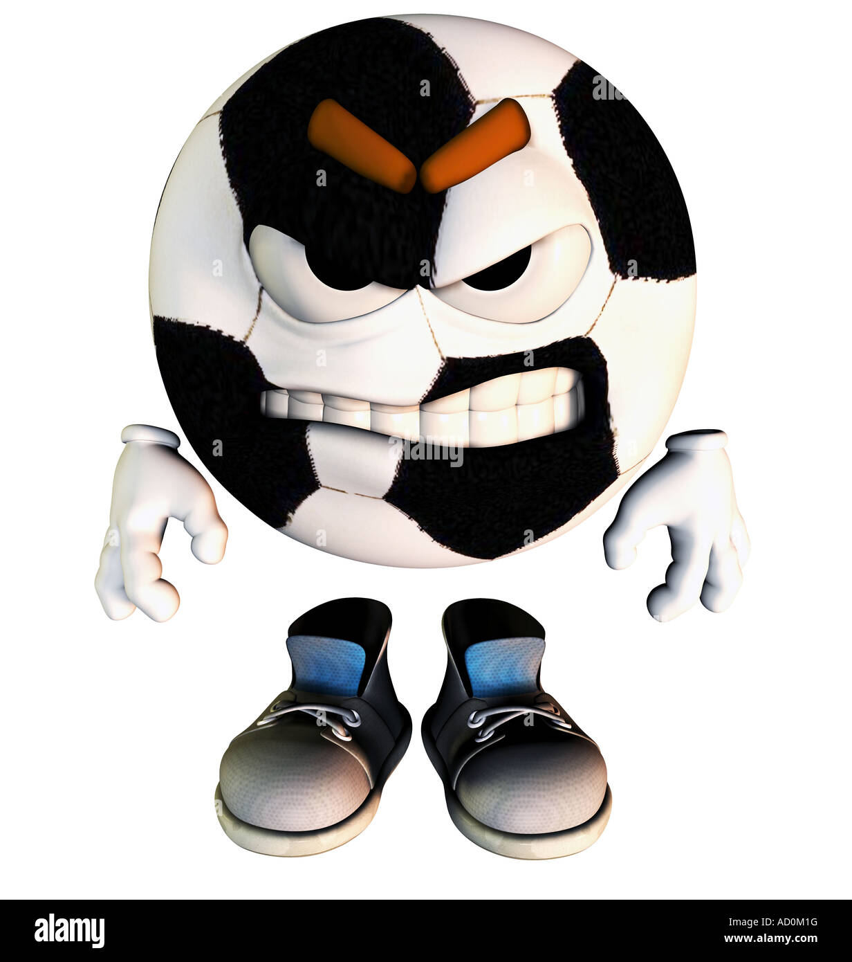 Football with face and emotions in cartoon style as symbol symbol for ...