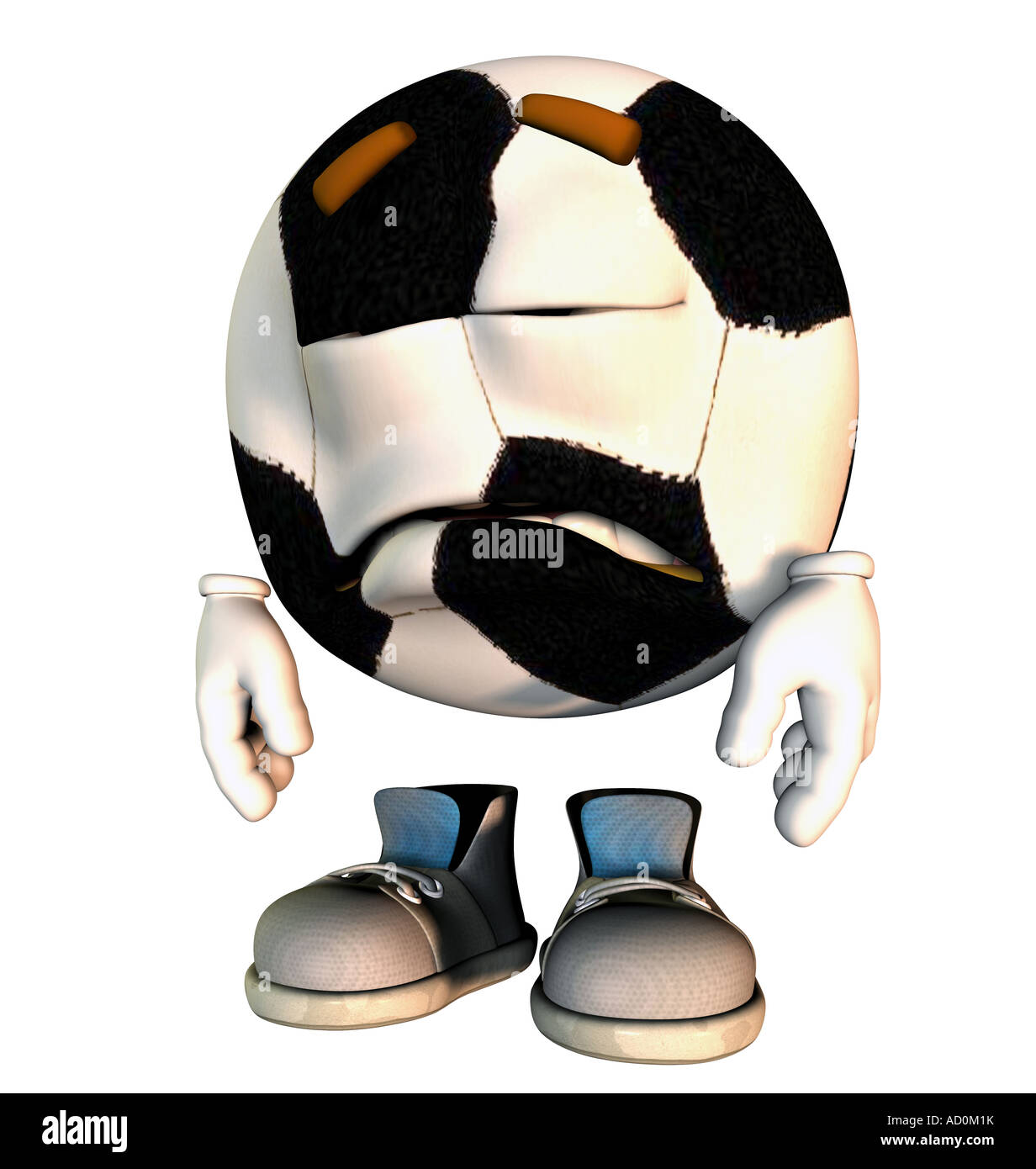 Football with face and emotions in cartoon style as symbol symbol for ...