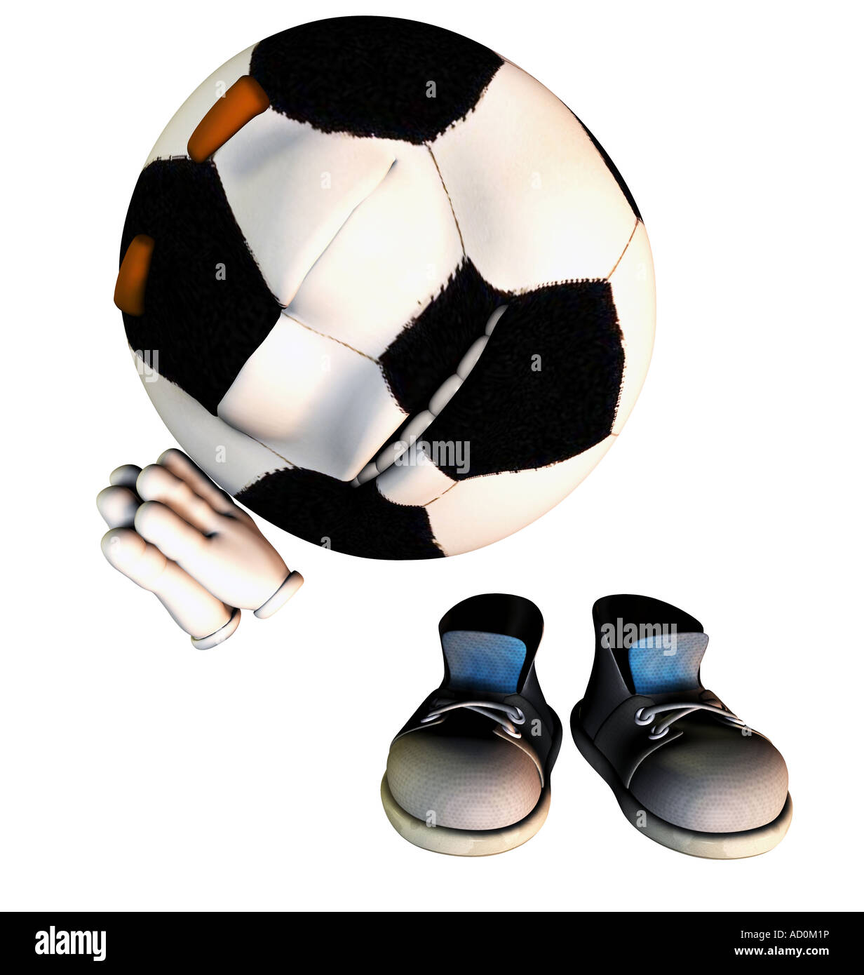 Football with face and emotions in cartoon style as symbol symbol for ...