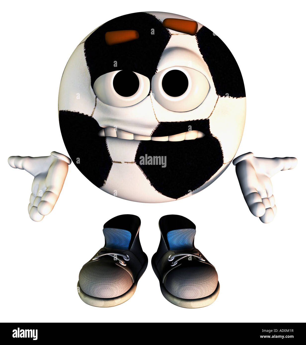 Football with face and emotions in cartoon style as symbol symbol for ...