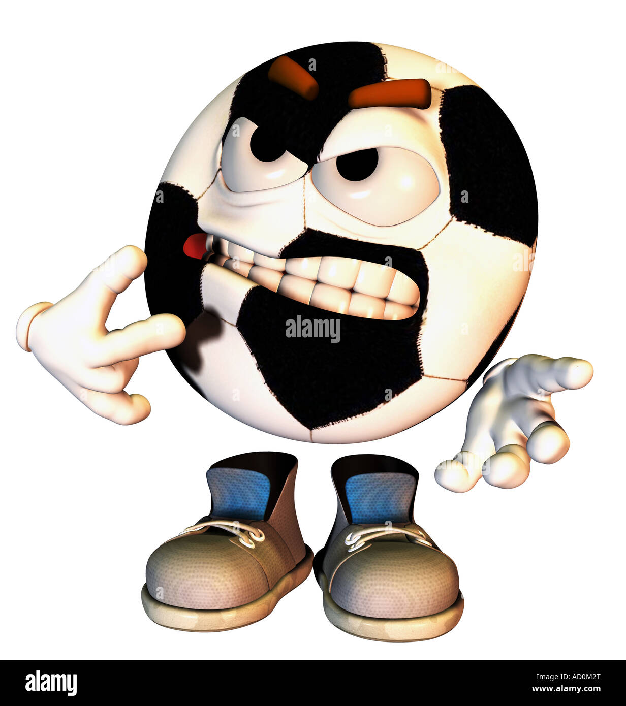 Football with face and emotions in cartoon style as symbol symbol for ...