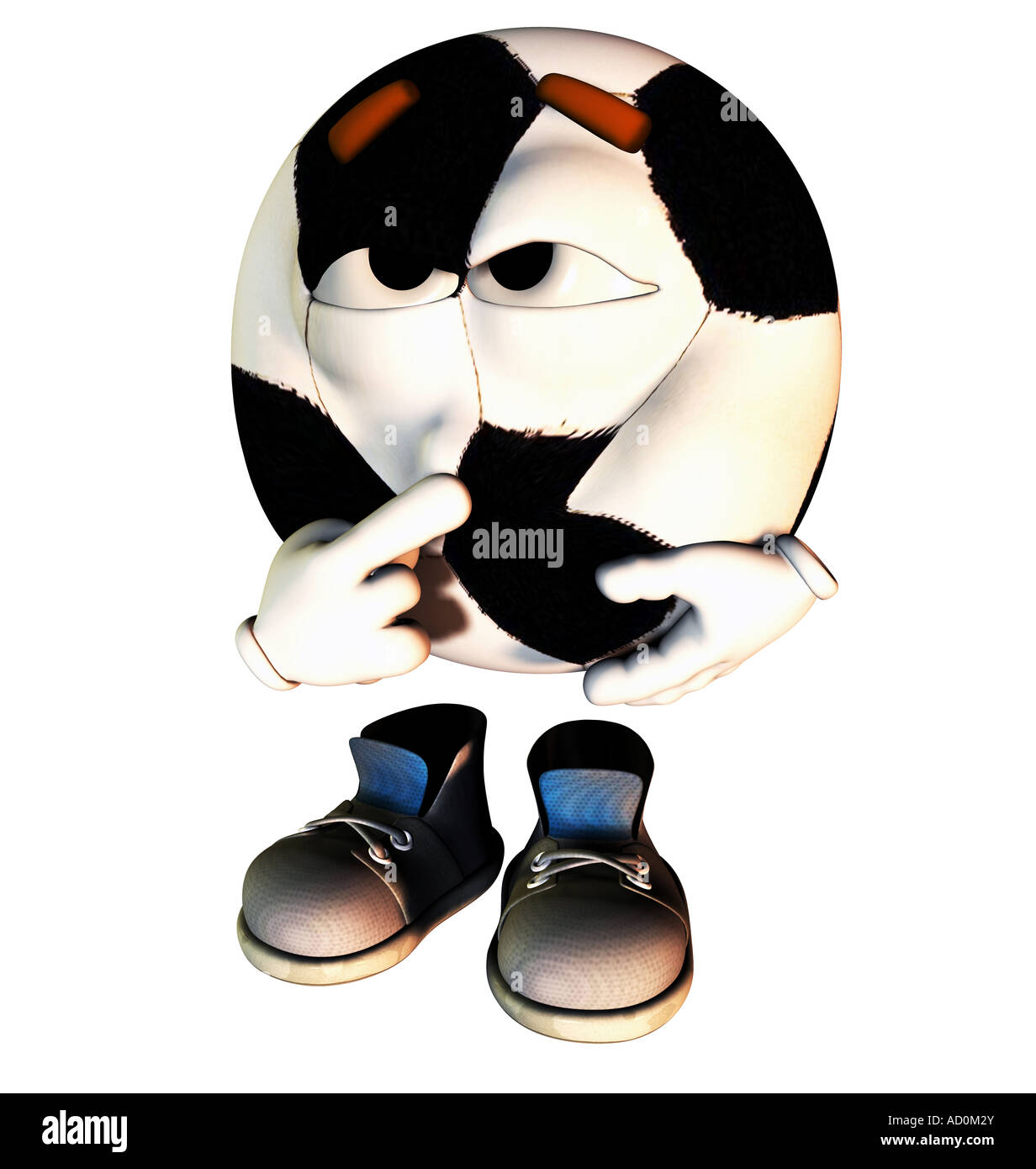 Football with face and emotions in cartoon style as symbol symbol for ...