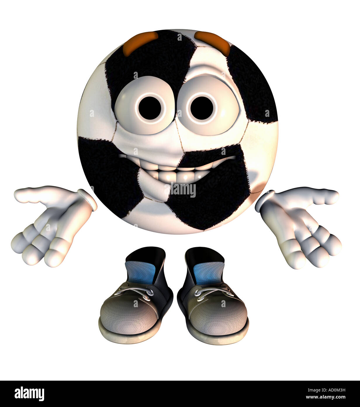 Football with face and emotions in cartoon style as symbol symbol for ...