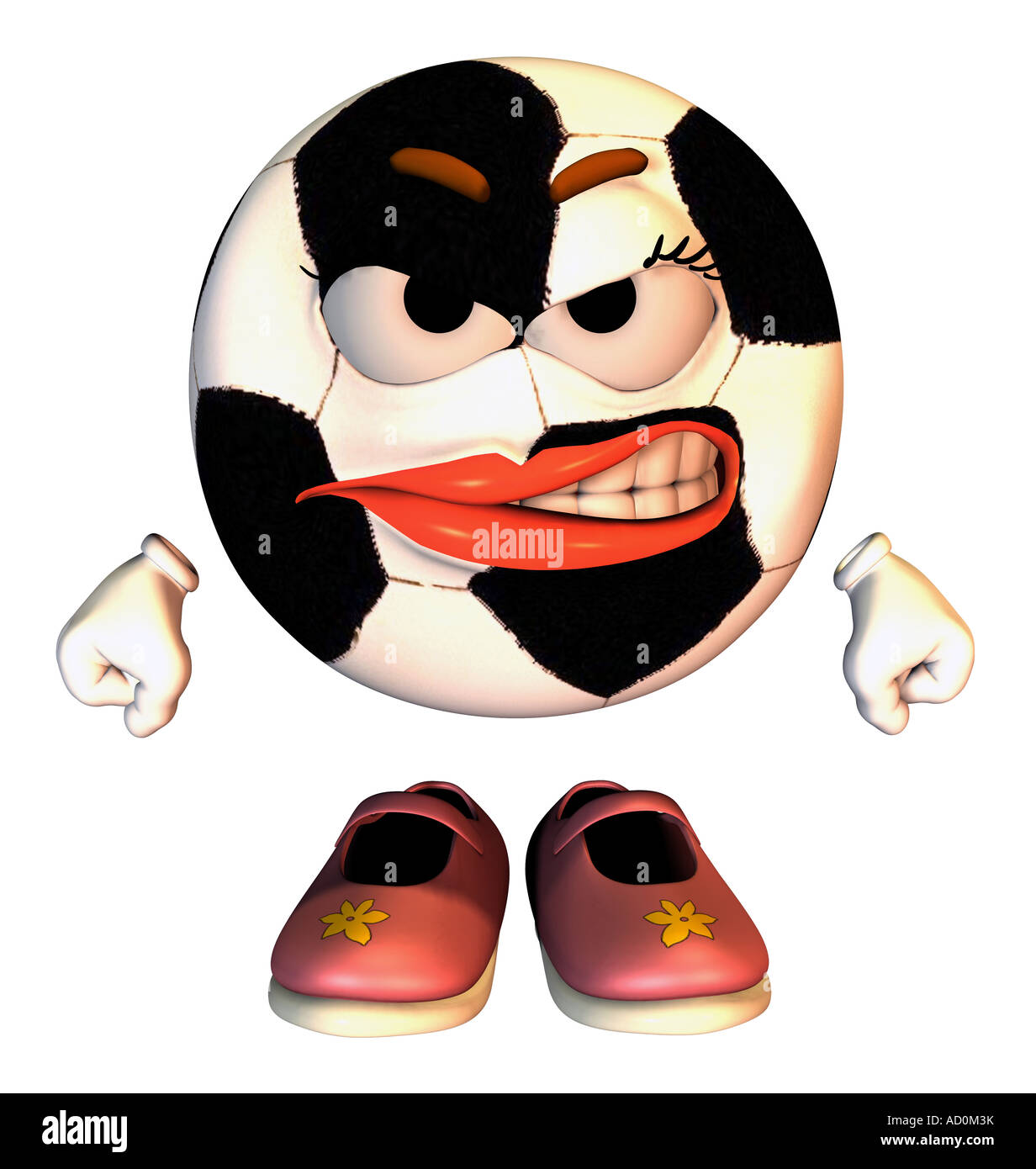 Football with face and emotions in cartoon style as symbol symbol for ...