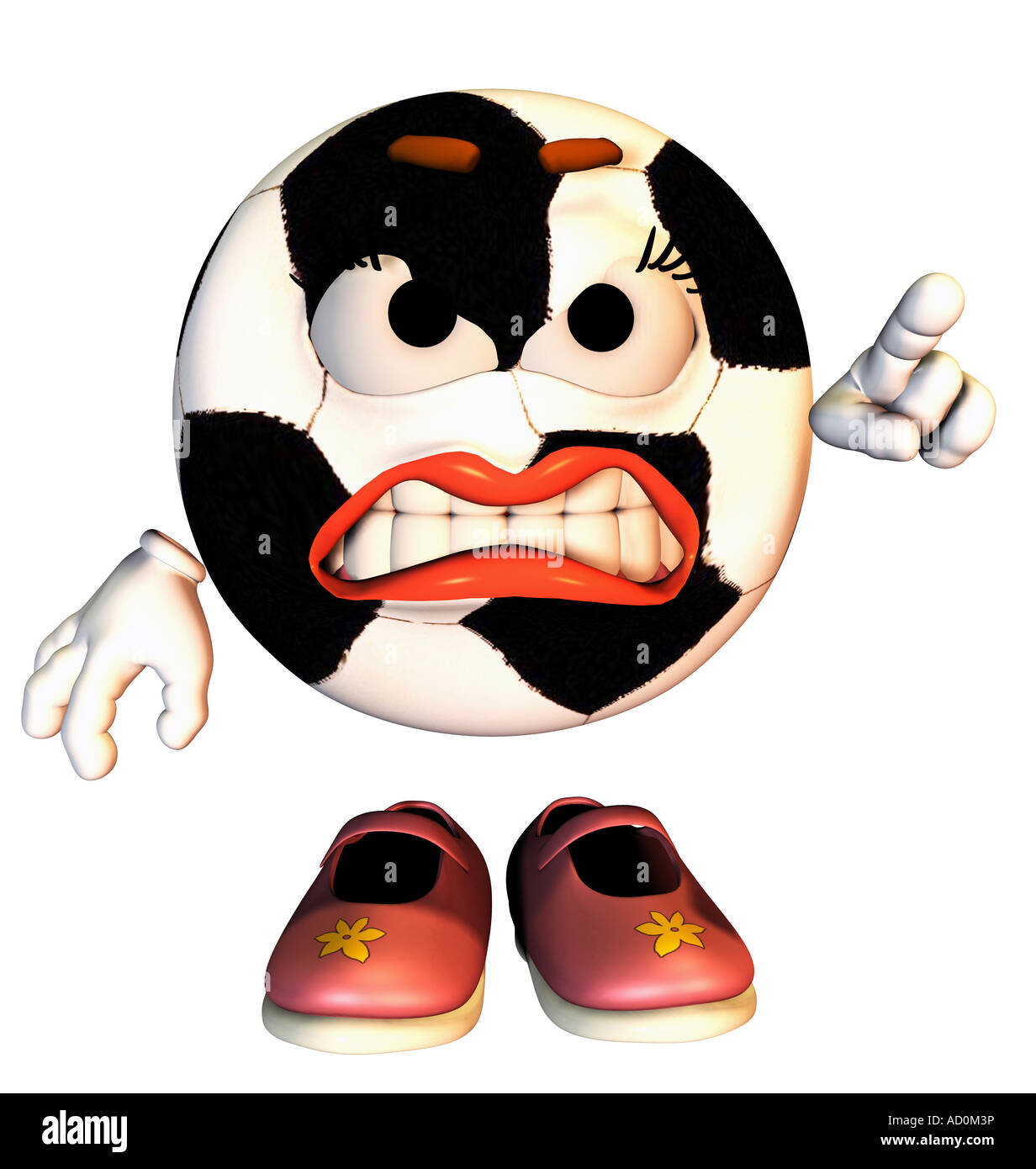 Football with face and emotions in cartoon style as symbol symbol for ...