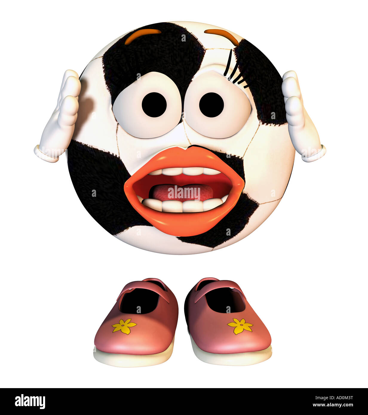 Football with face and emotions in cartoon style as symbol symbol for ...