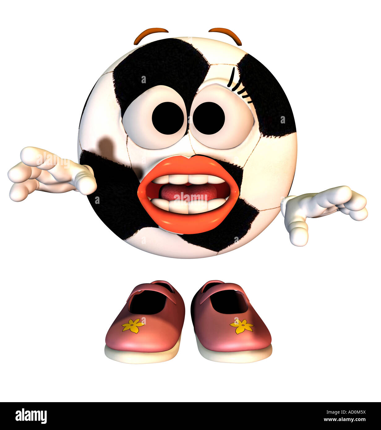 Football with face and emotions in cartoon style as symbol symbol for ...