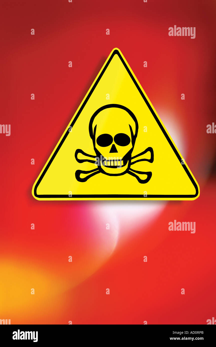 scull crossbones danger warning symbol Stock Photo - Alamy