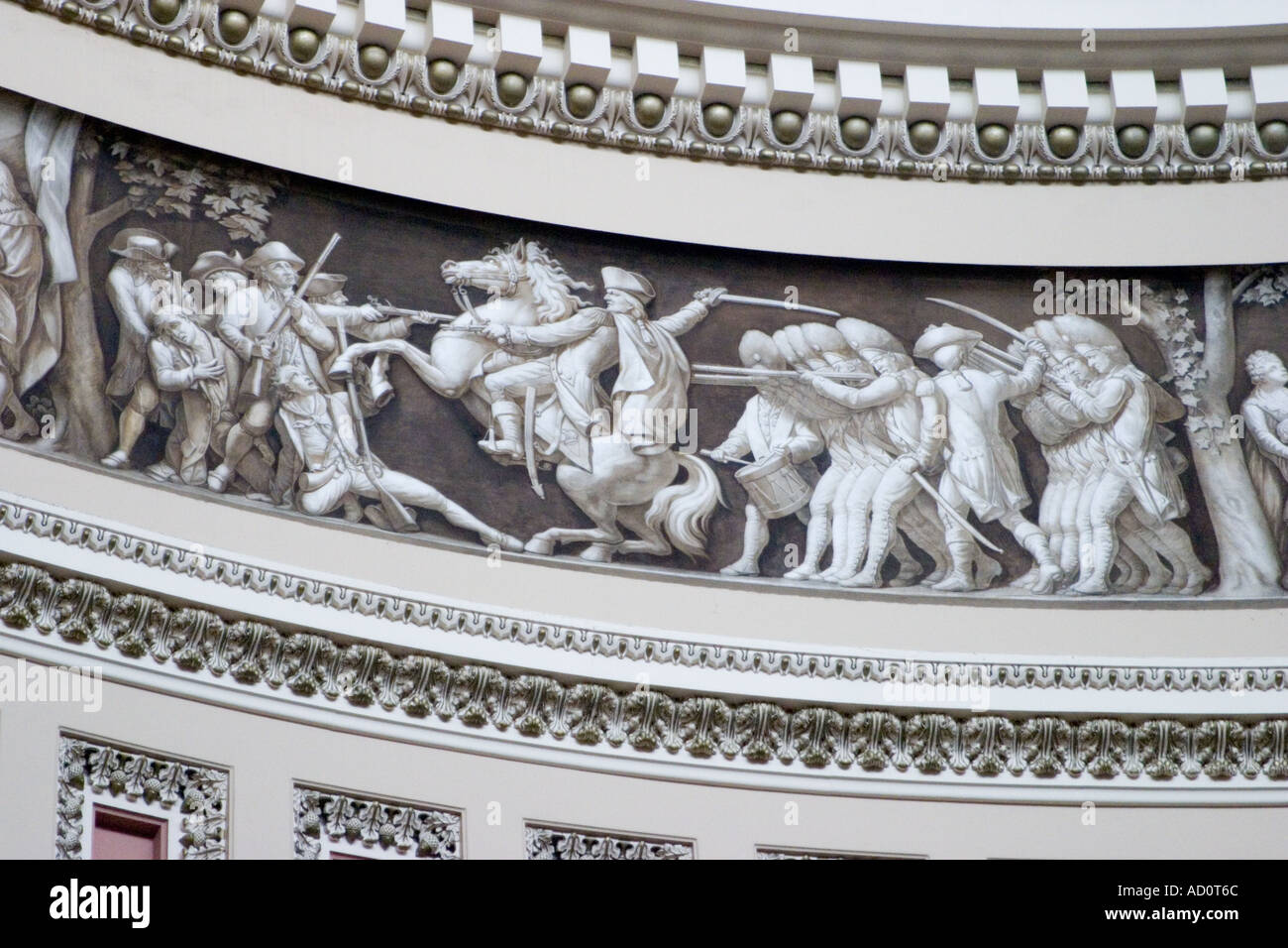 Detail of Frieze around walls of US Capitol rotunda Washington D Stock ...