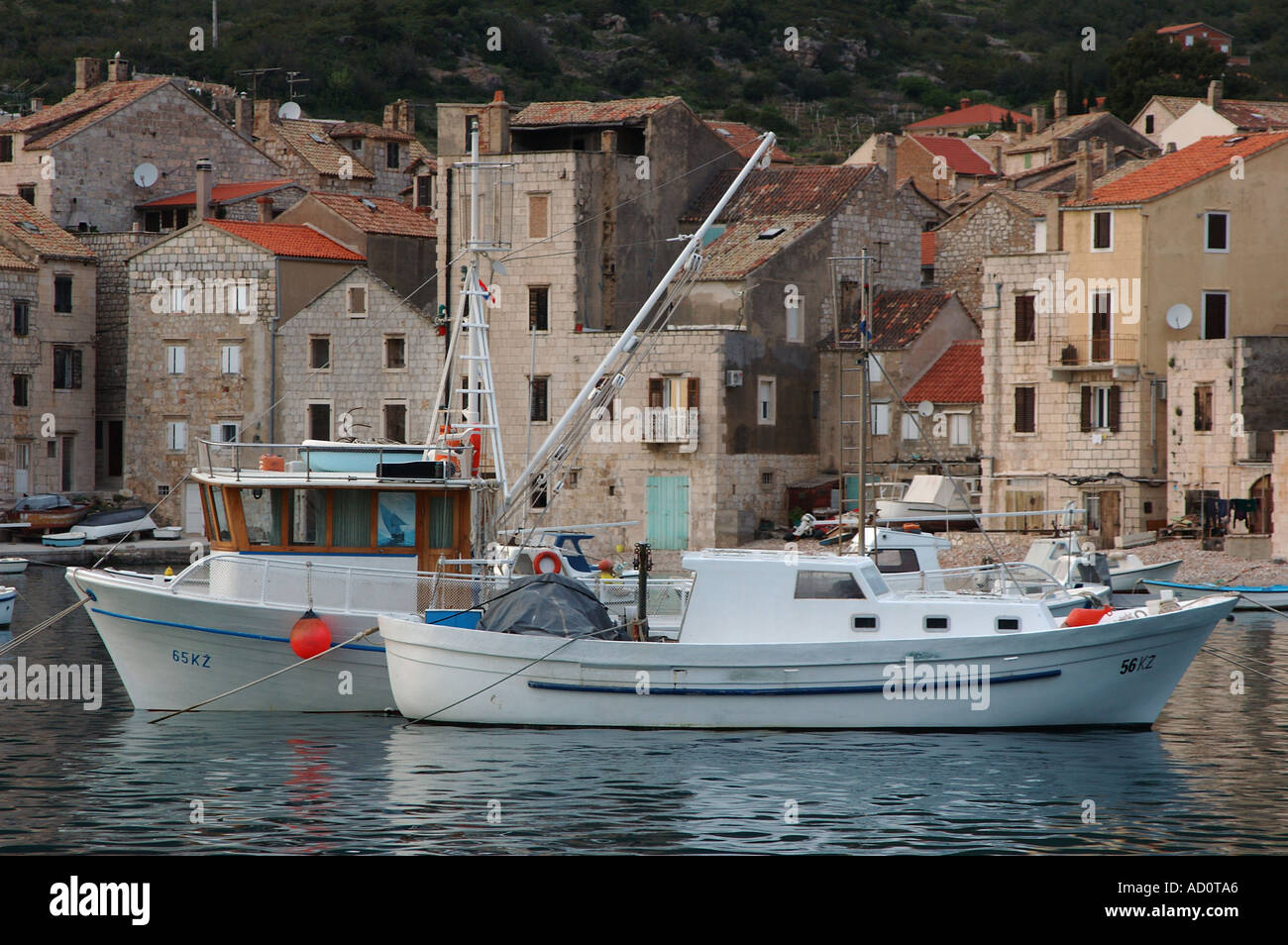 Historical Komiza Harbor Vis Island Croatia Stock Photo - Alamy