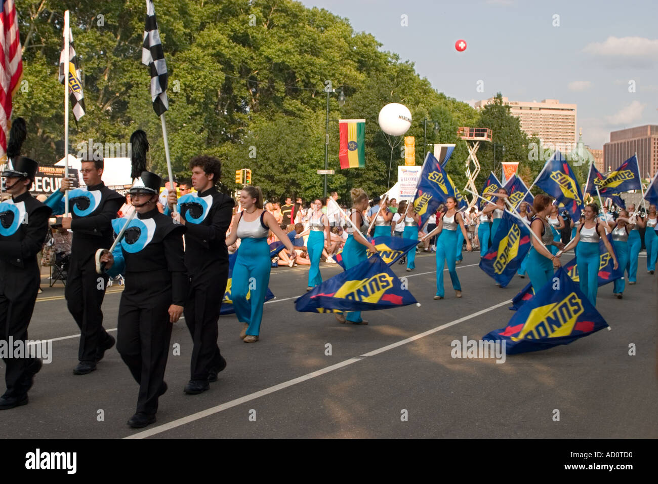 Sunoco flag bearers 4th of July parade Benjamin Franklin Parkway ...