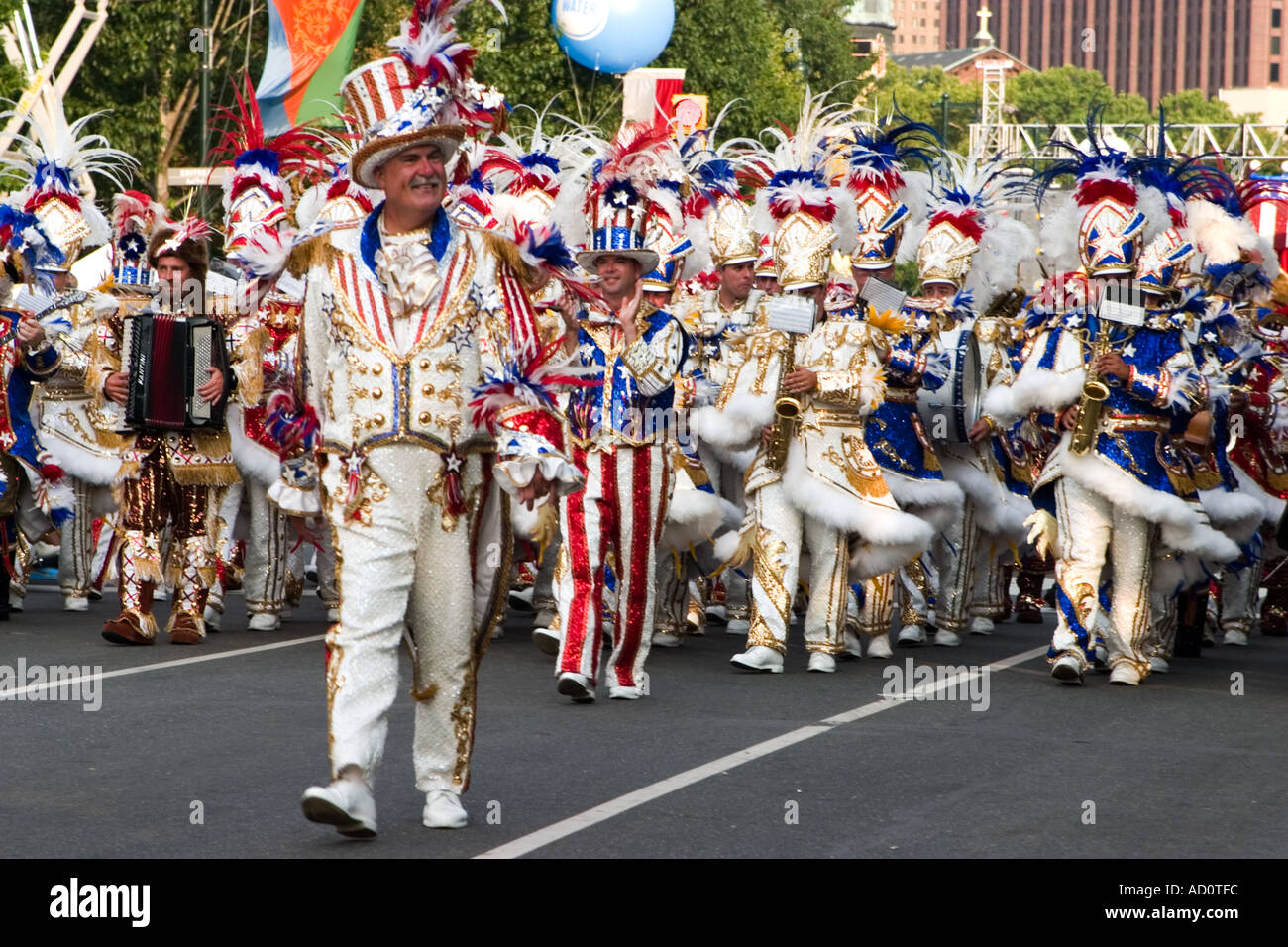 Quaker String Band marching in 4th of July parade Benjamin Franklin ...