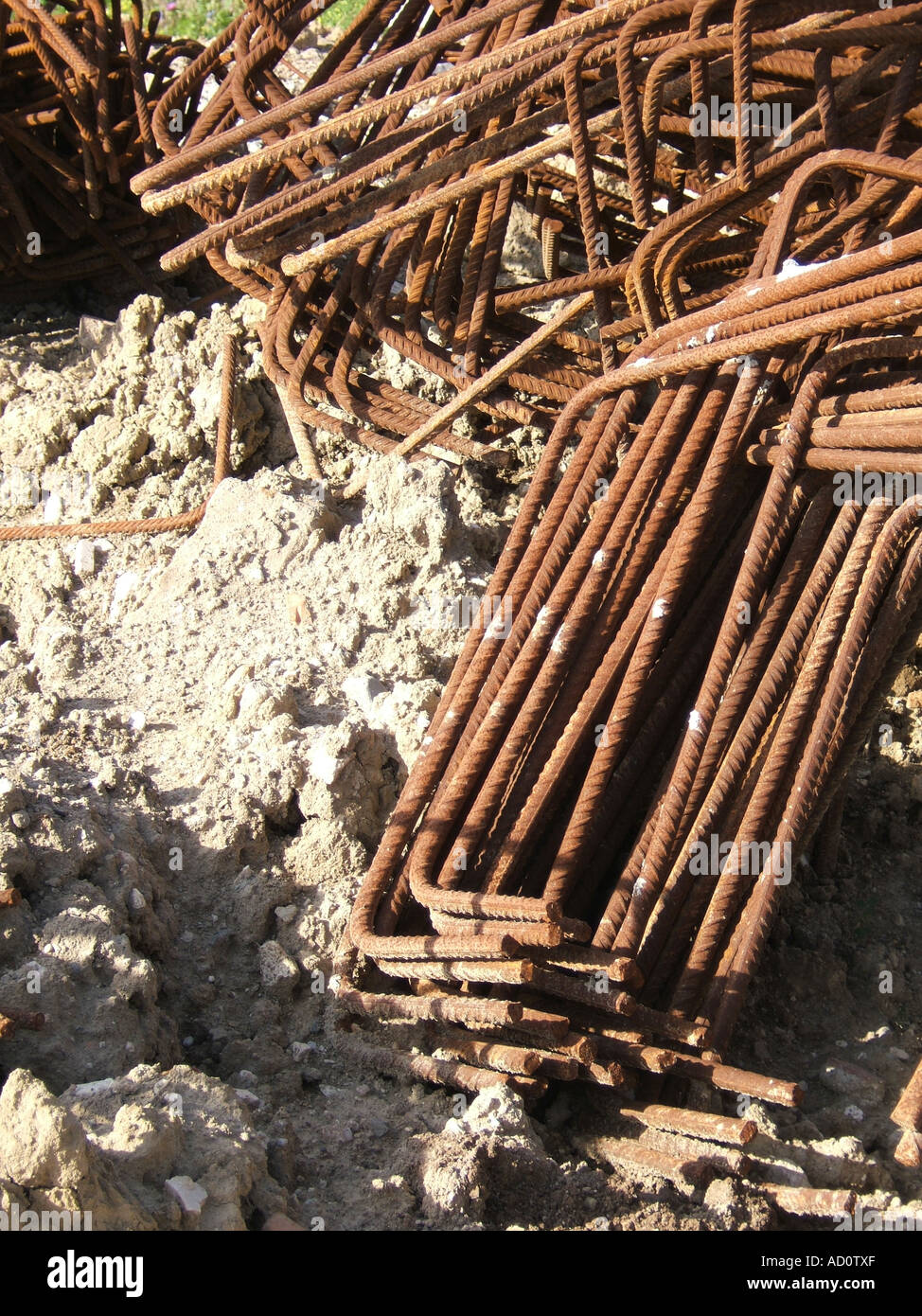 steel fixing rods on building site Stock Photo - Alamy