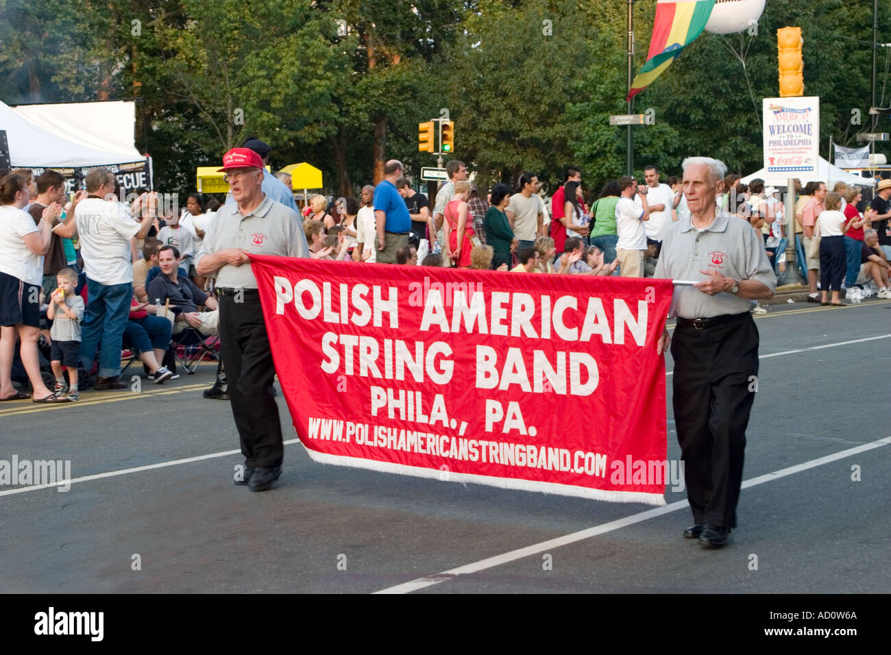 Polish American String Band banner 4th of July parade Benjamin Franklin ...