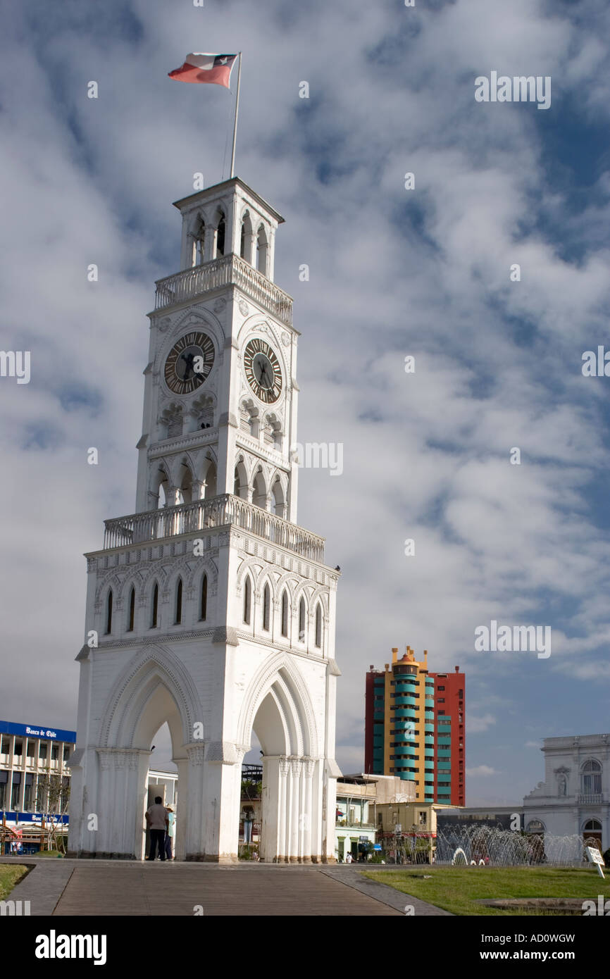 South America Northern Chile Iquique wood clock tower Stock Photo - Alamy