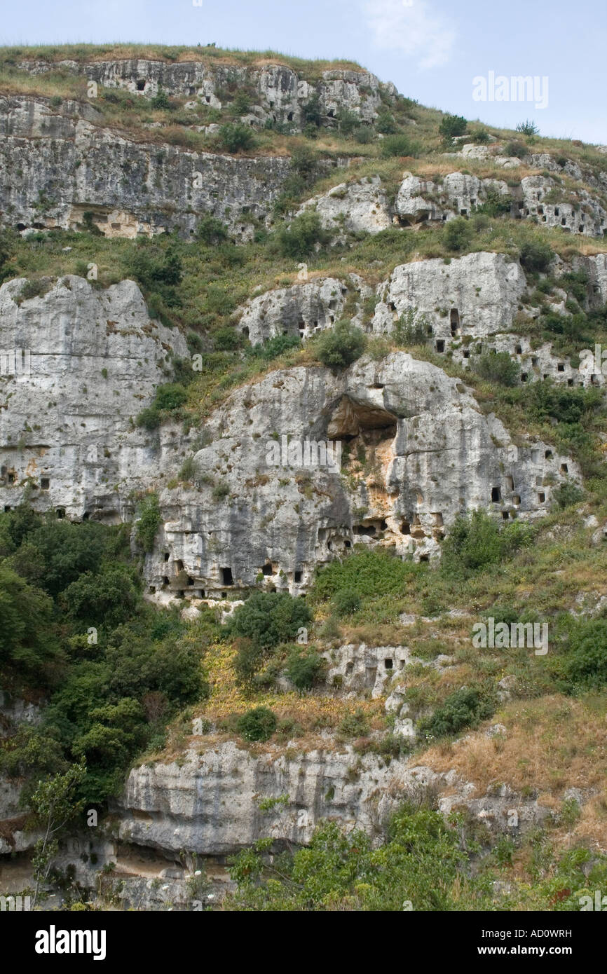 Cave Tombs at Pantalica Sicily Italy Stock Photo - Alamy