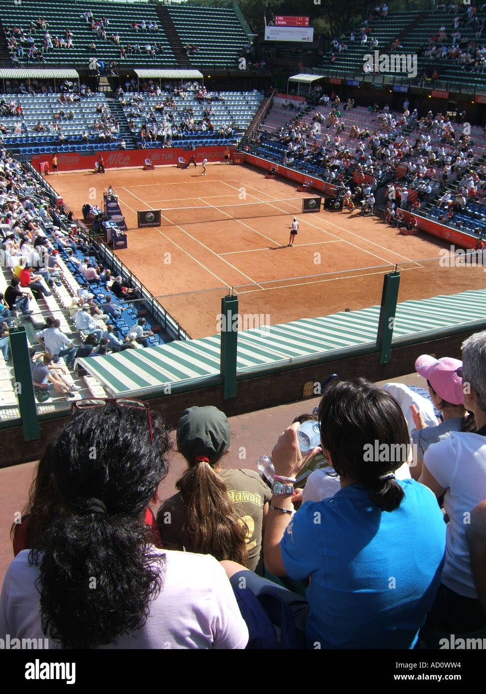 action on the centre court at the italian open tennis tournament rome ...