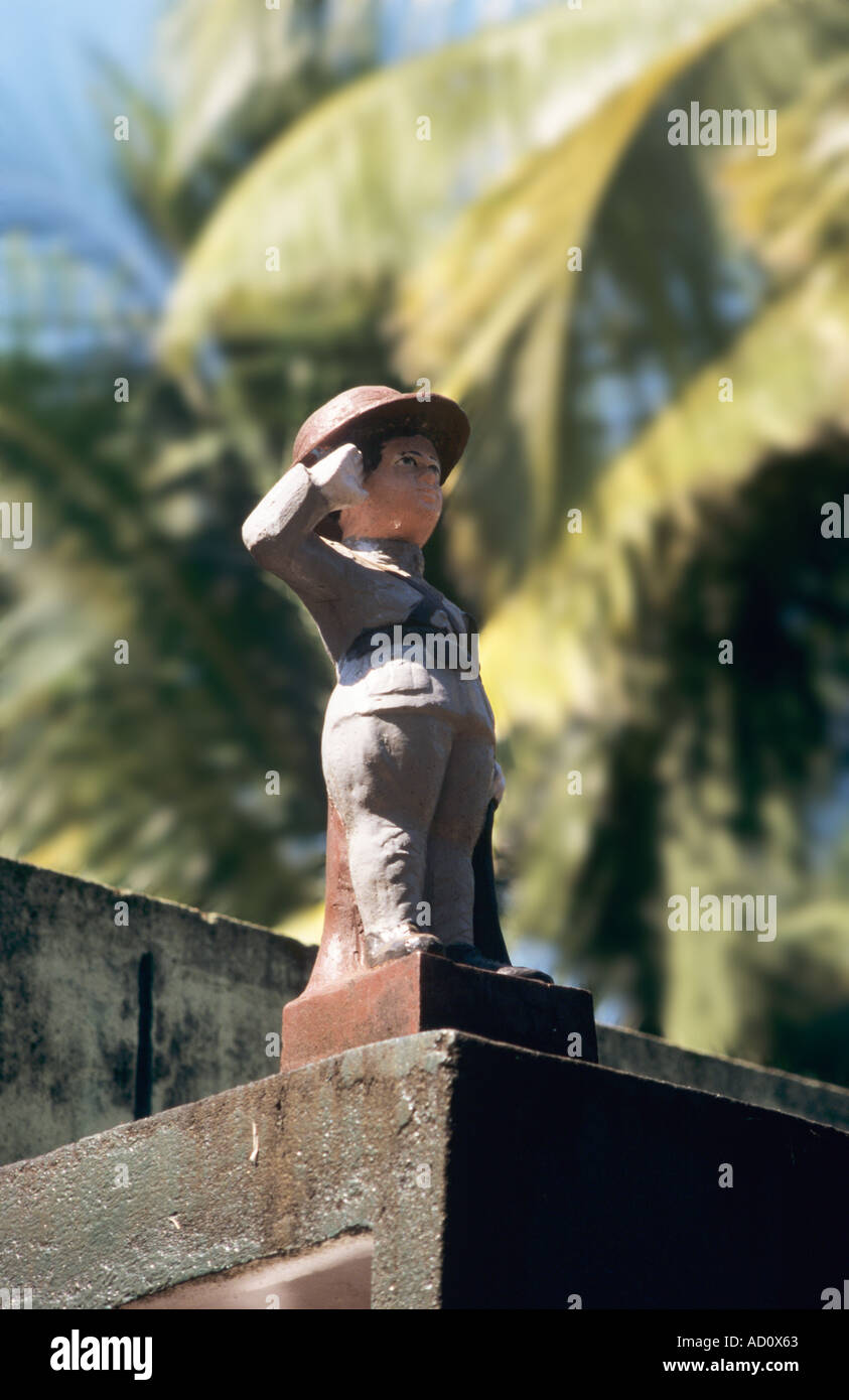 Portuguese soldier on house gable Margao area Goa India Stock Photo - Alamy
