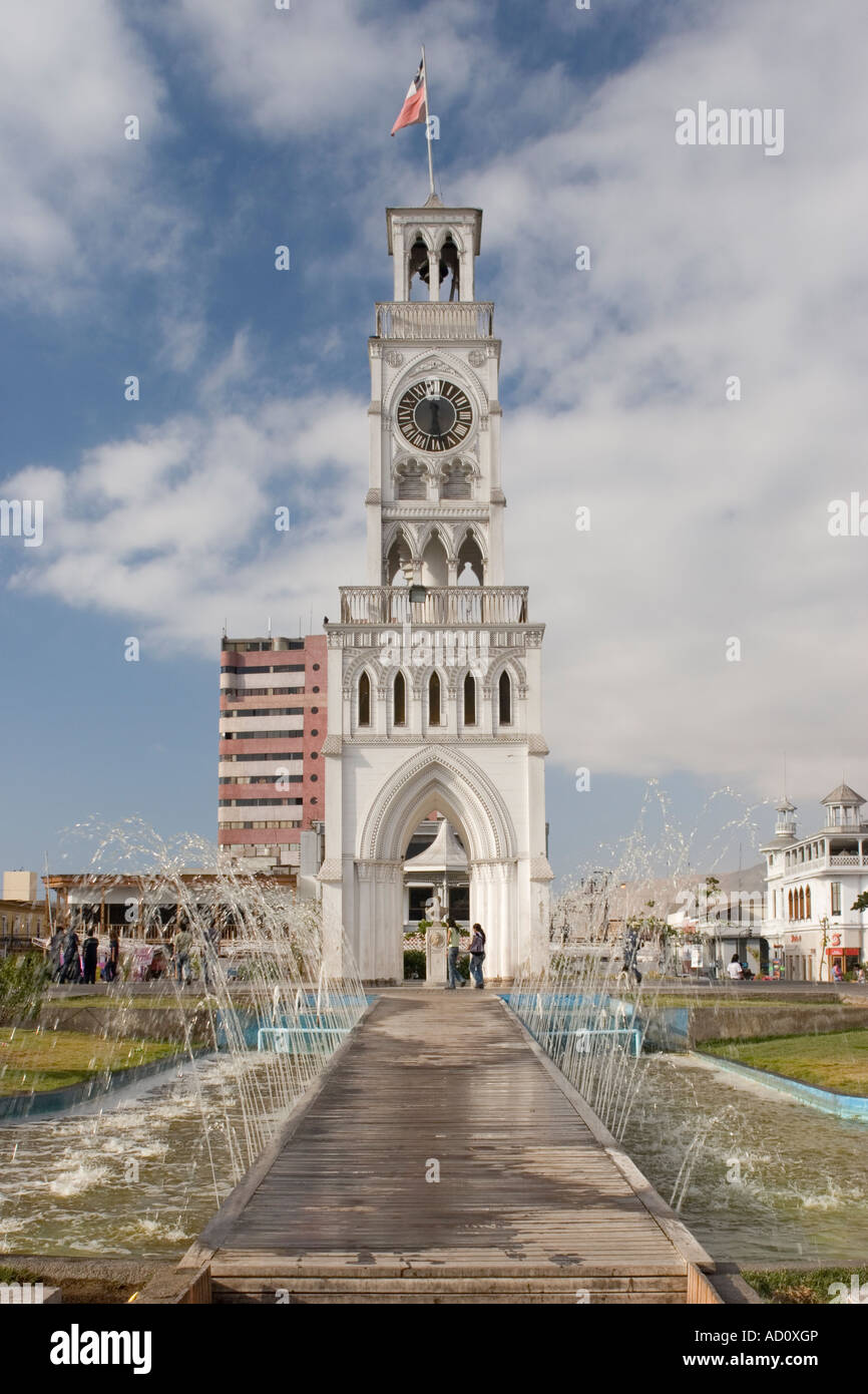 South America Northern Chile Iquique wood clock tower Stock Photo - Alamy