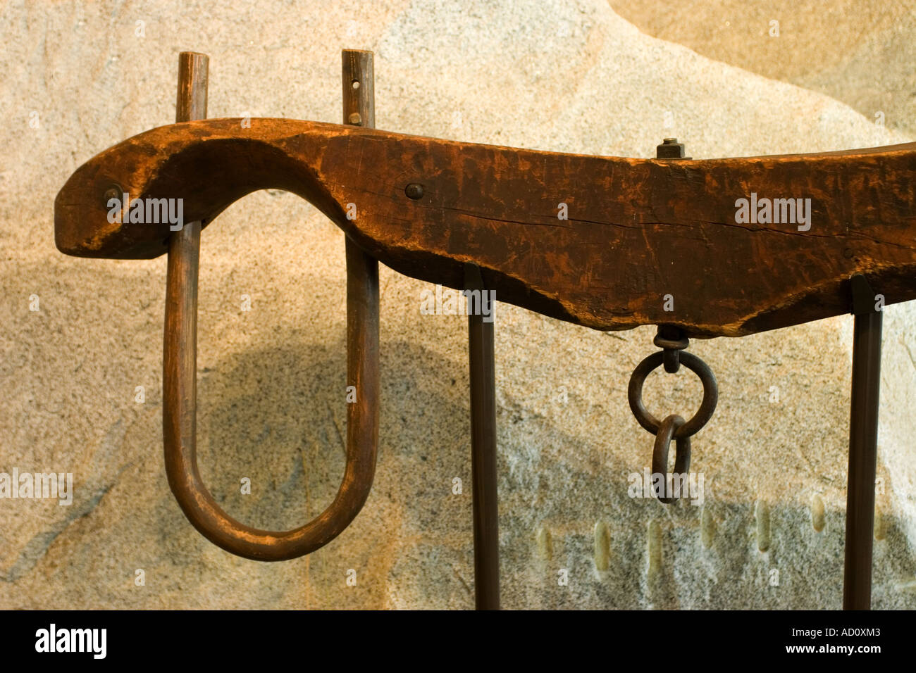 Oxen yoke in front of granit stone block Stock Photo - Alamy