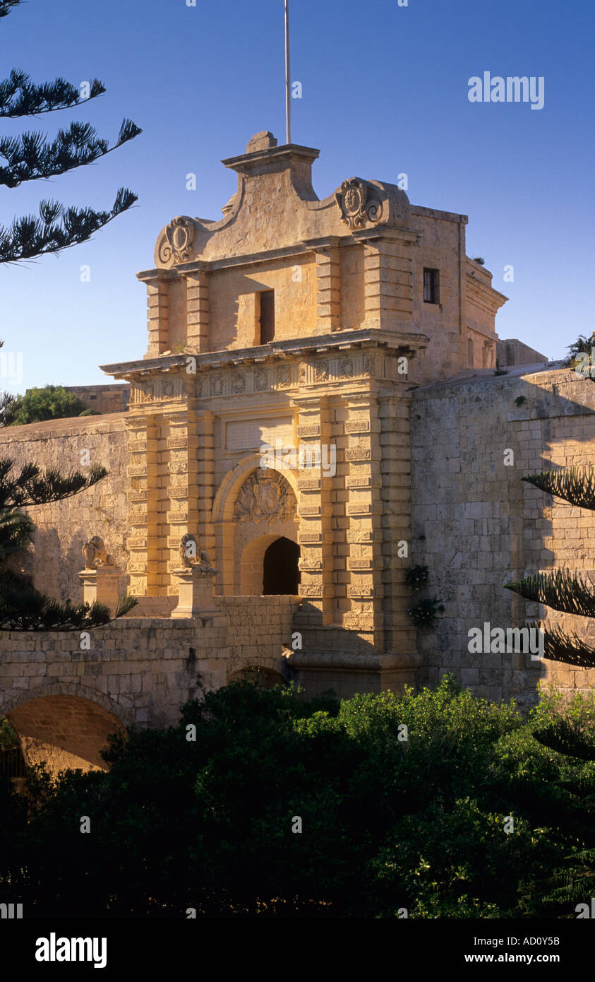 Main Gate Mdina Malta Stock Photo - Alamy