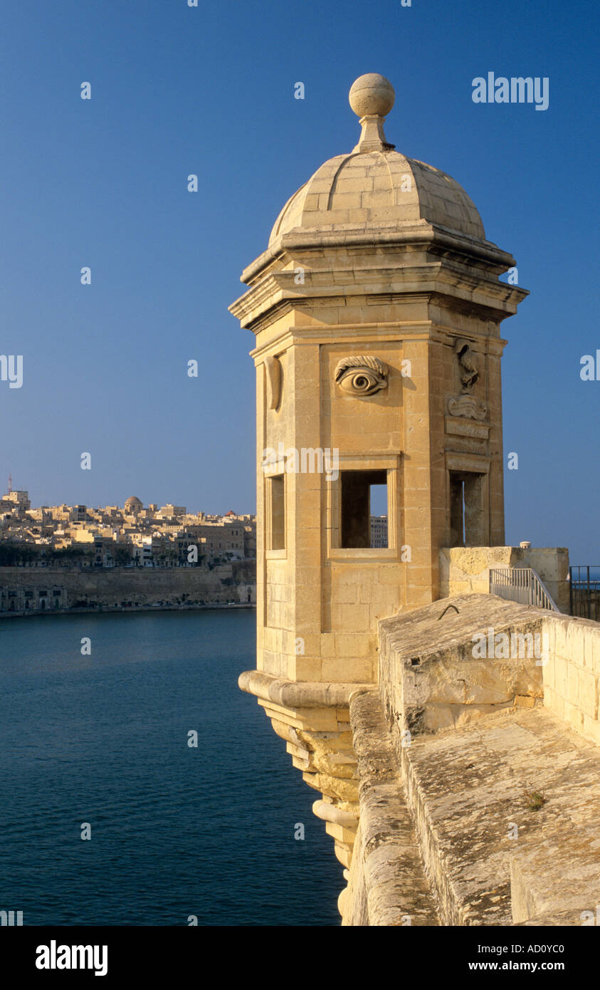 Sentry post Grand Harbour Valletta Malta Stock Photo - Alamy