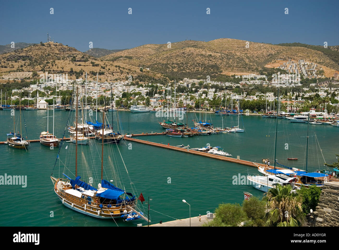 Bodrum Harbor and town, Turkey Stock Photo - Alamy