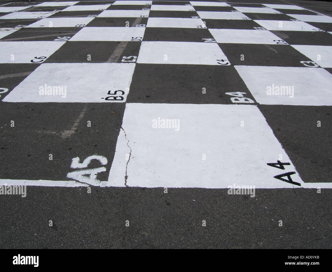 chess board painted on road Stock Photo - Alamy