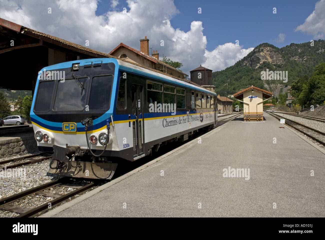 Carriage of the Chemins de Fer de Provence at Annot train station ...