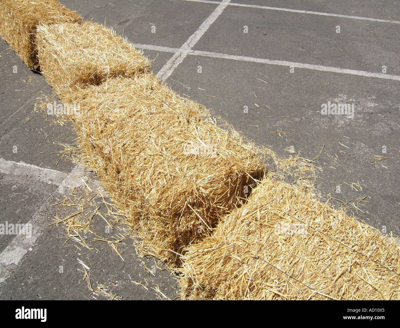 straw bales used as crash barrier on racing track Stock Photo - Alamy
