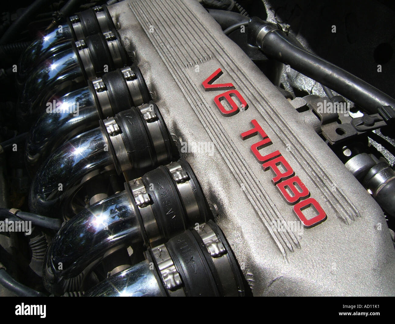 close up of v6 turbo car engine Stock Photo - Alamy