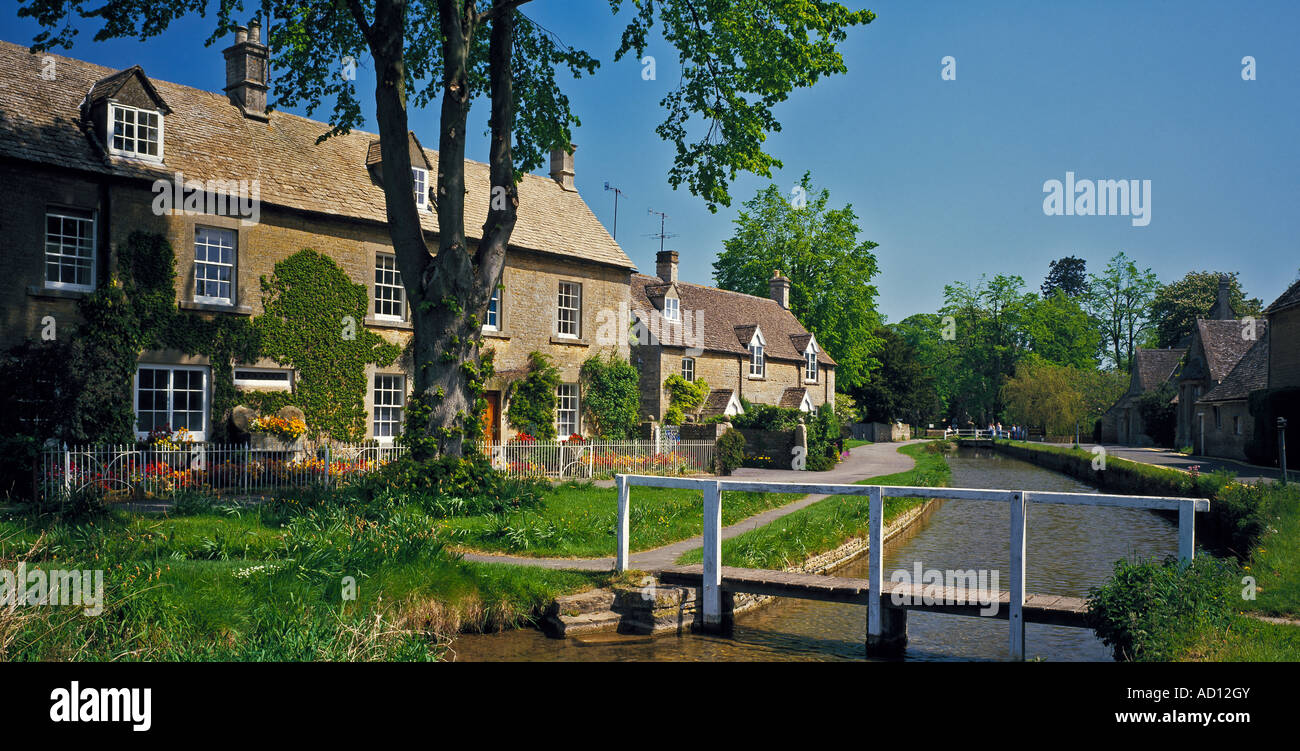 Lower Slaughter Gloucestershire England UK Stock Photo - Alamy