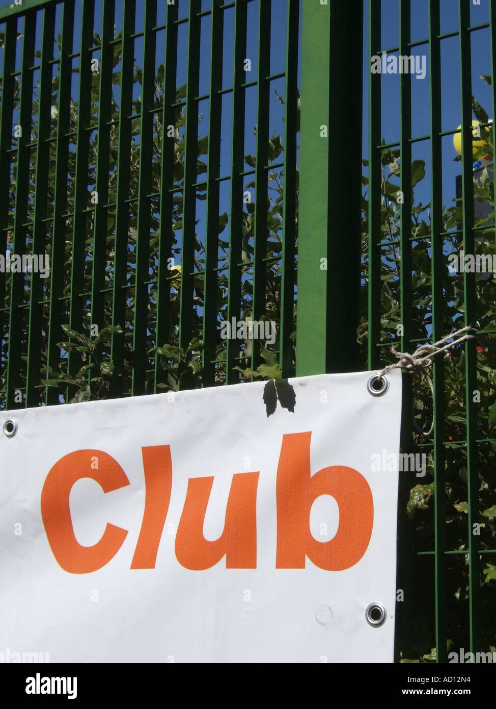 club written on white banner Stock Photo - Alamy