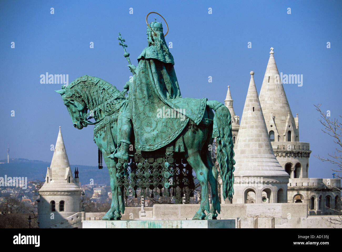 King Mathias statue Fishermens Bastion Budapest Hungary Stock Photo - Alamy