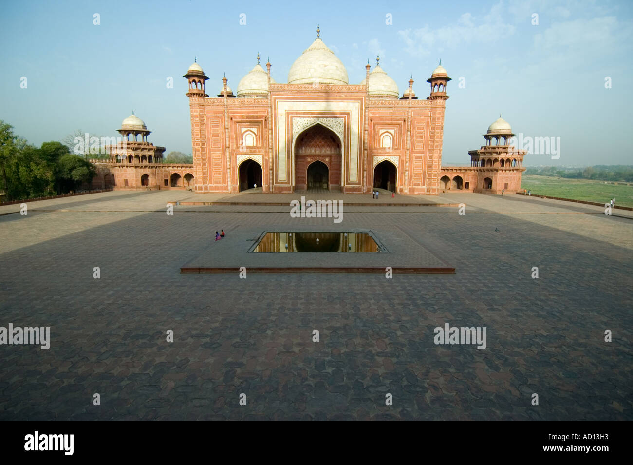 Horizontal wide angle of the red sandstone Masjid mosque, part of the ...