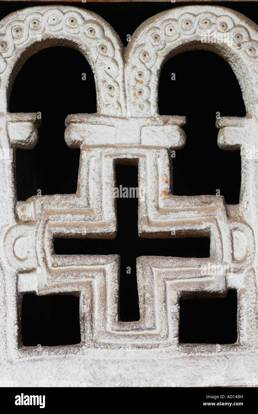 Ethiopia, Lalibela, Yemrehanna Kristos, Cross shaped window Stock Photo ...