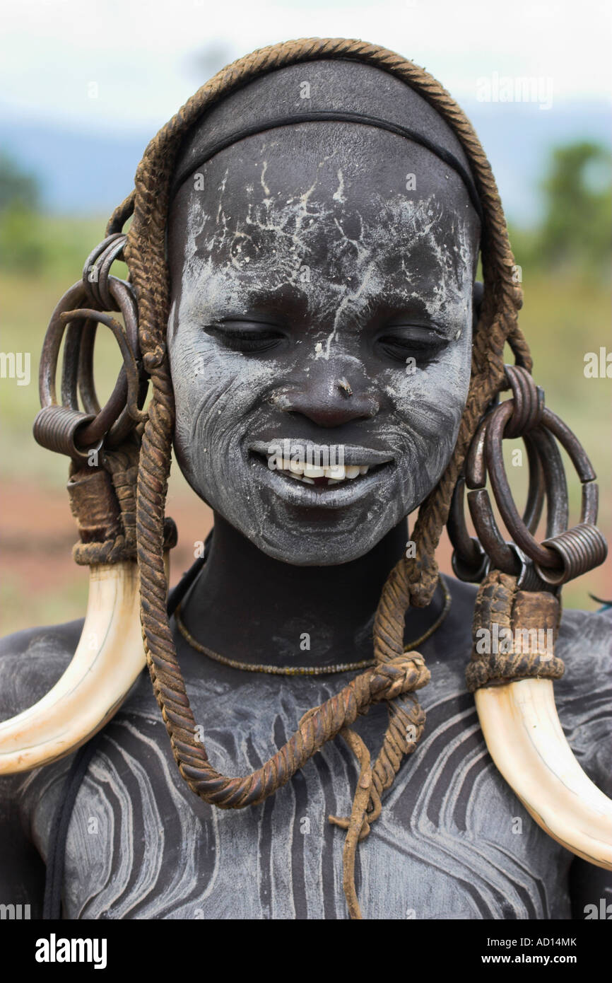 Ethiopia, South Omo Valley, Mursi boy Stock Photo - Alamy