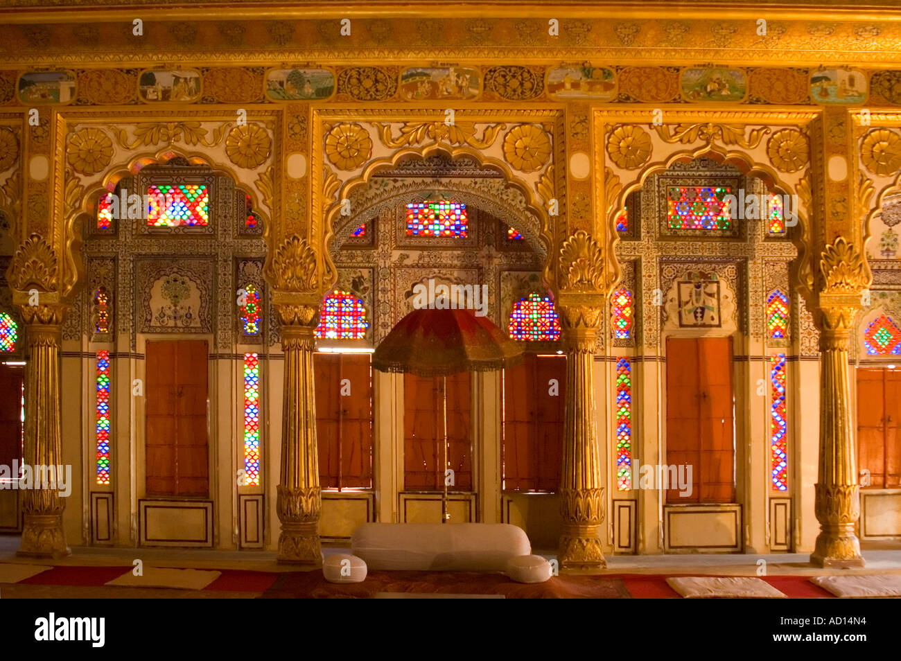 Horizontal interior view of the grand opulent chamber of the Phool ...