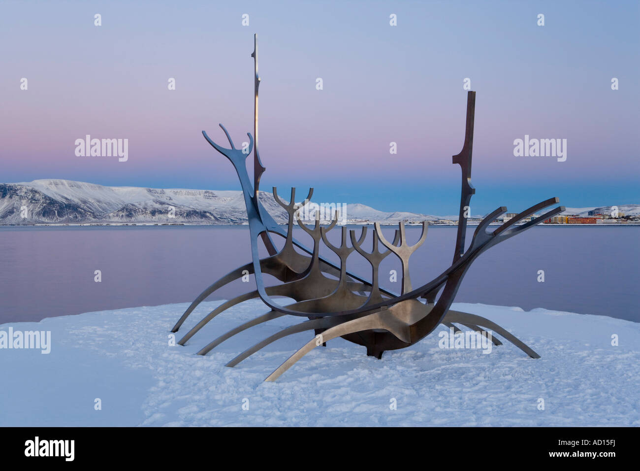 Sun-Craft sculpture (Viking Ship), Reykjavik, Iceland Stock Photo - Alamy