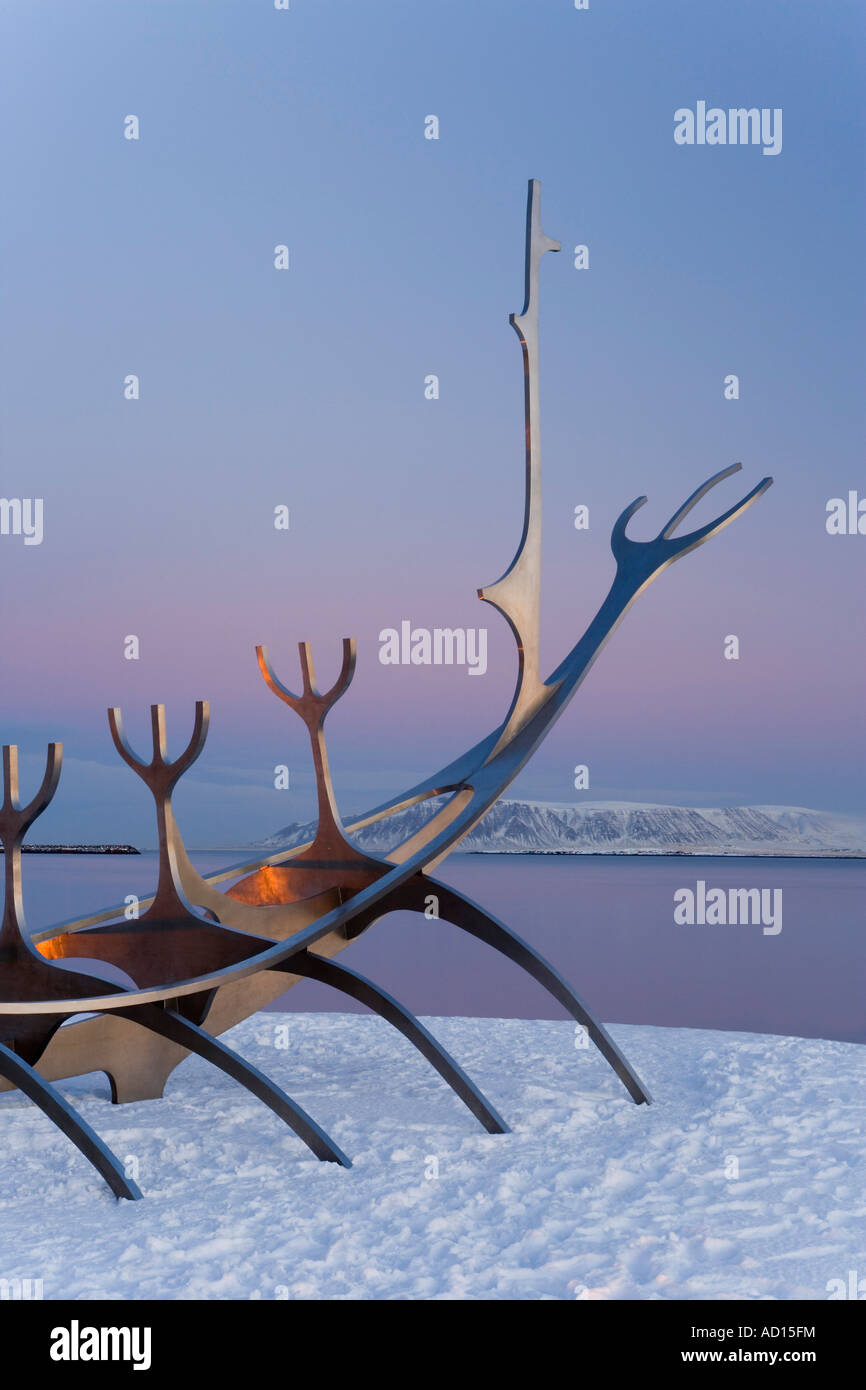 Sun-Craft sculpture (Viking Ship), Reykjavik, Iceland Stock Photo - Alamy