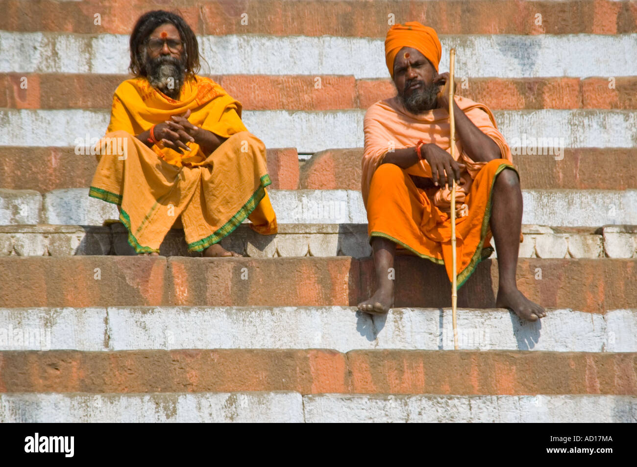 Sadhus sit on ghats hi-res stock photography and images - Alamy