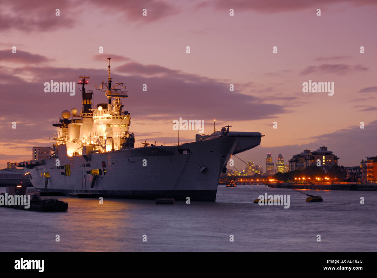 Royal Navy Aircraft Carrier HMS Illustrious, Greenwich, London, England ...