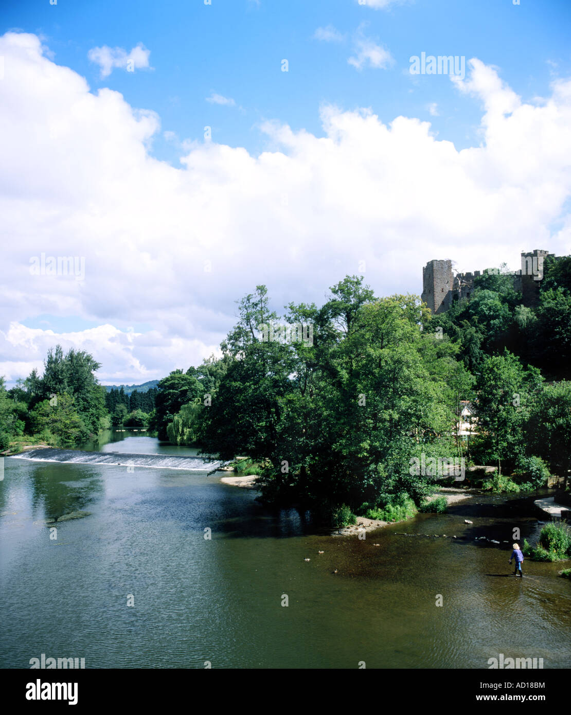 River Teme and Ludlow Castle from Dinham Bridge, Ludlow, Shropshire ...