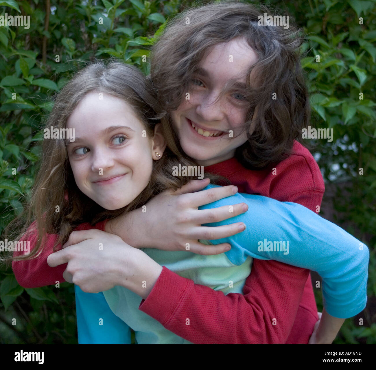 Brother and sister having fun in front yard in Brooklyn, NY. MR Stock ...