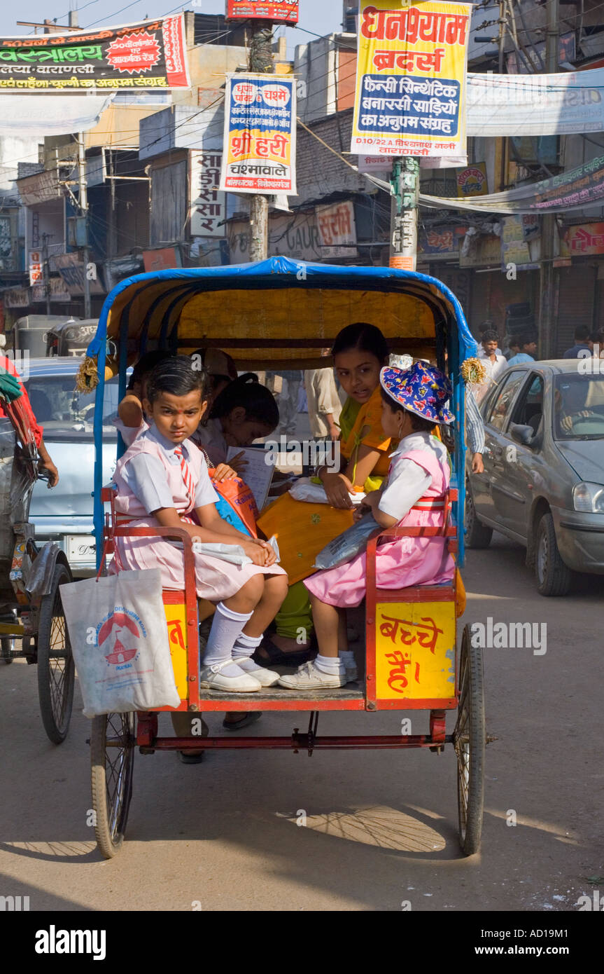 School children rickshaw india hi-res stock photography and images - Alamy