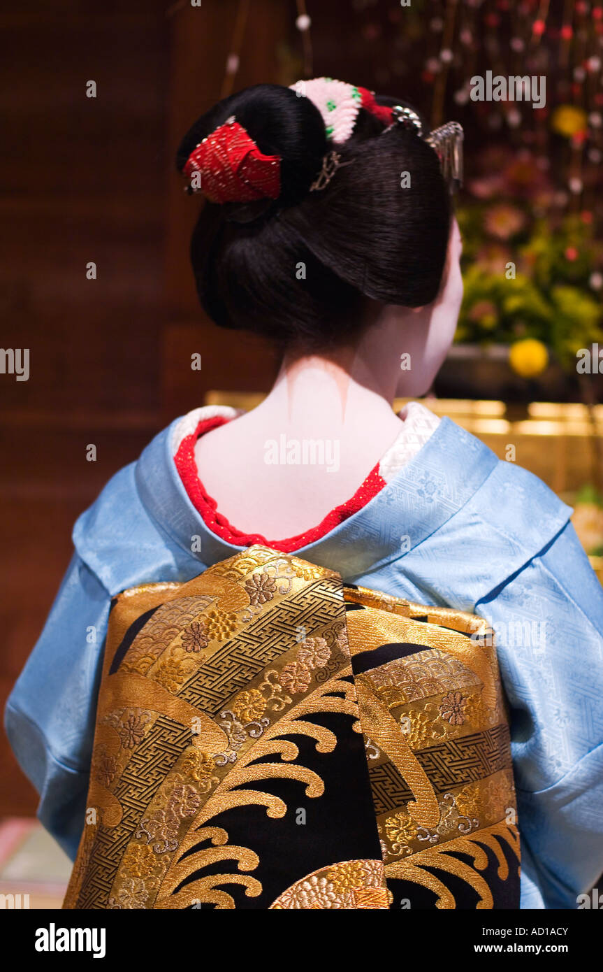 Japan Honshu Island Kyoto Maiko at traditional geisha entertainment at ...