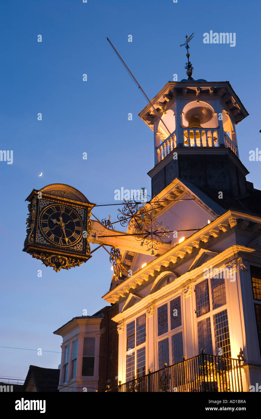 Guildford, clock on the Guildhall, Surrey, UK Stock Photo - Alamy