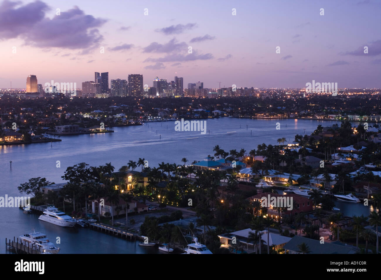 City View from Intracoastal Waterway, Fort Lauderdale, Florida, USA ...