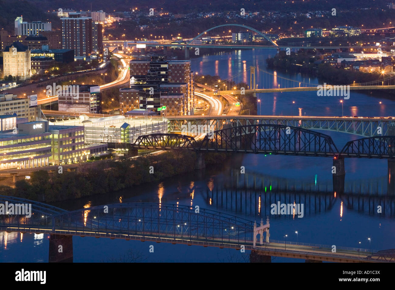 Bridges along the Allegheny River, Pittsburgh, Pennsylvania, USA Stock ...