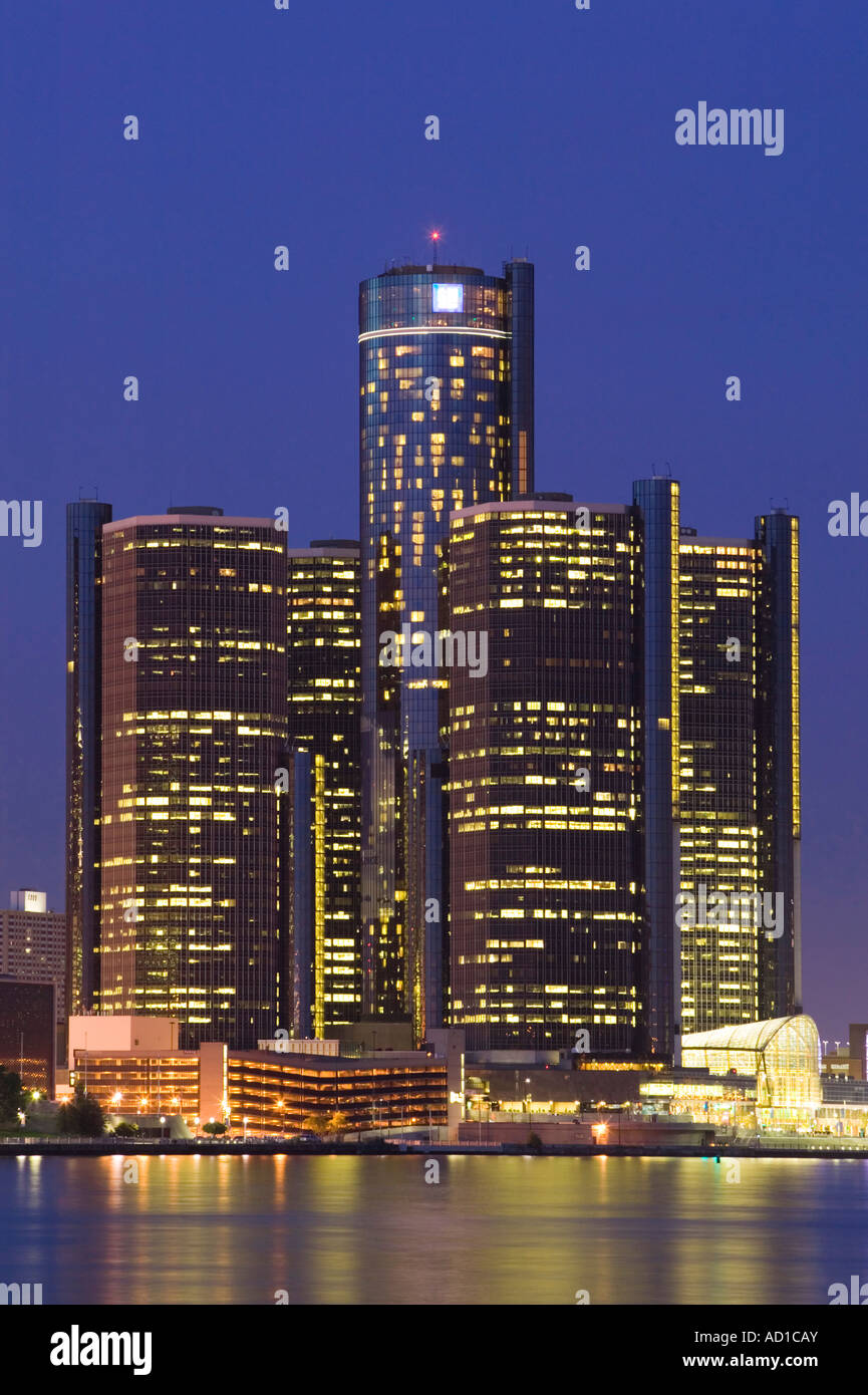 World HQ of General Motors, Renaissance Center, Detroit, Michigan, USA ...